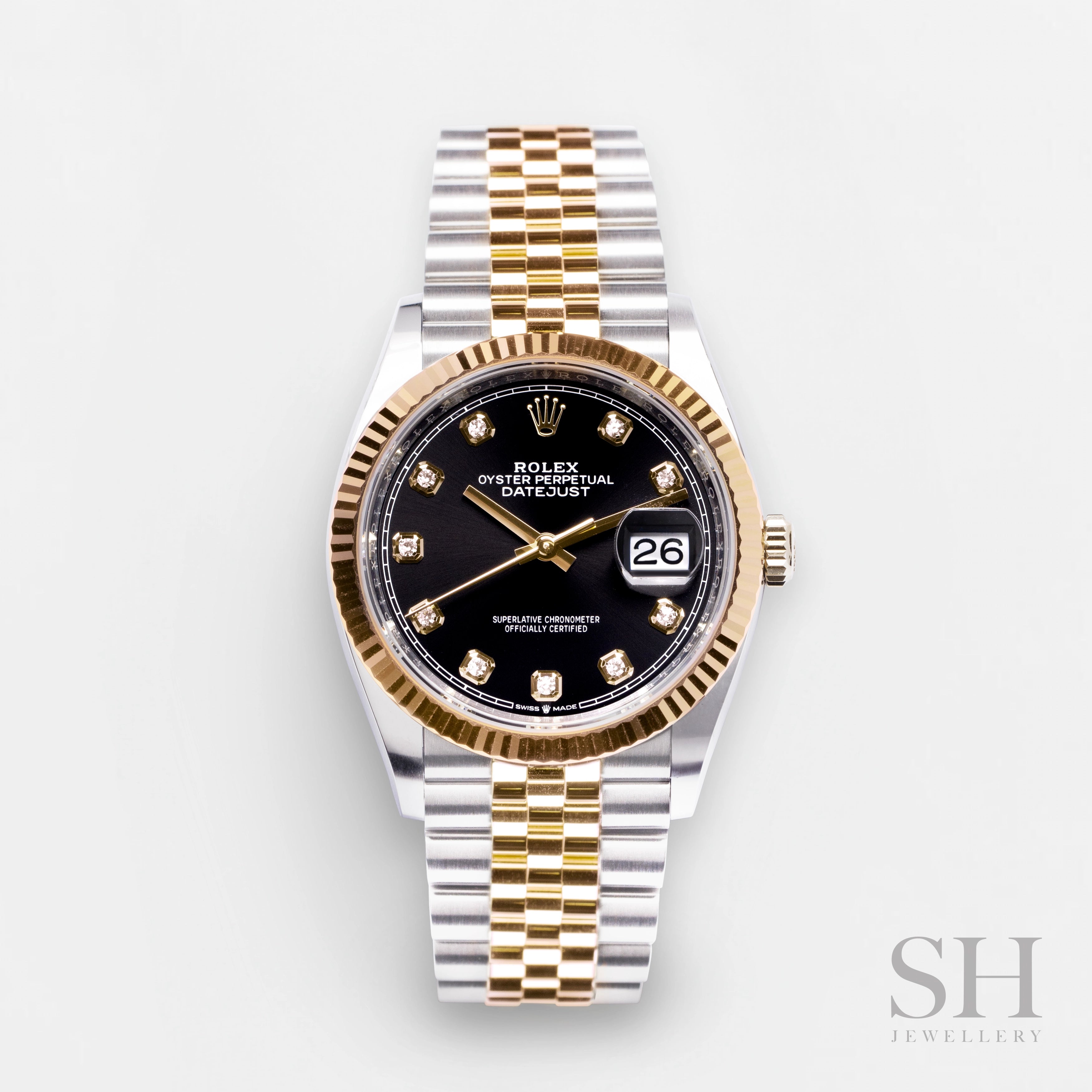 Rolex Datejust36 36mm Steel/YG Black Dial Diamond Markers 2024 Ref m12 ...