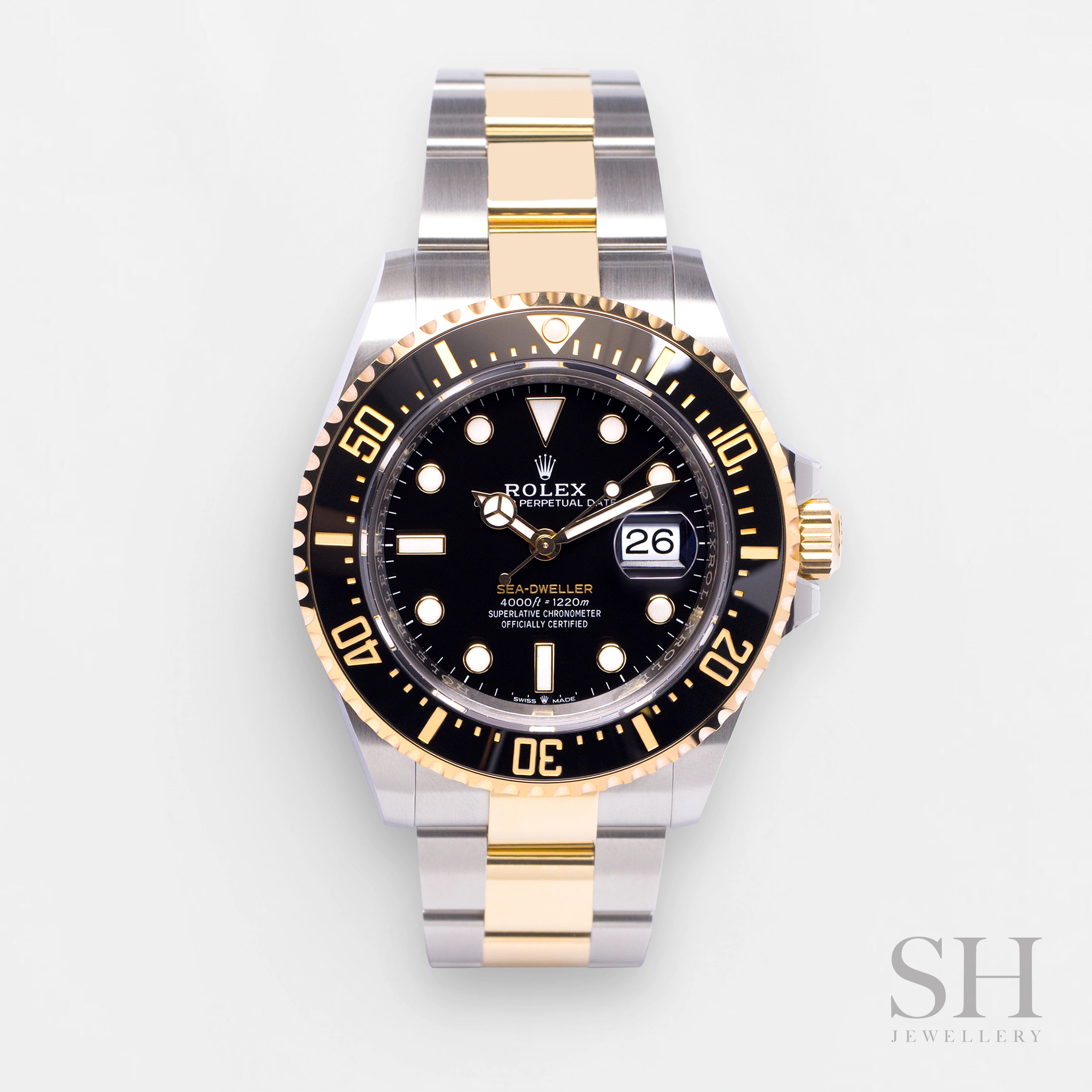 Rolex Sea-Dweller 43mm Steel/YG Black Dial Button Markers 2023 Ref m12 ...