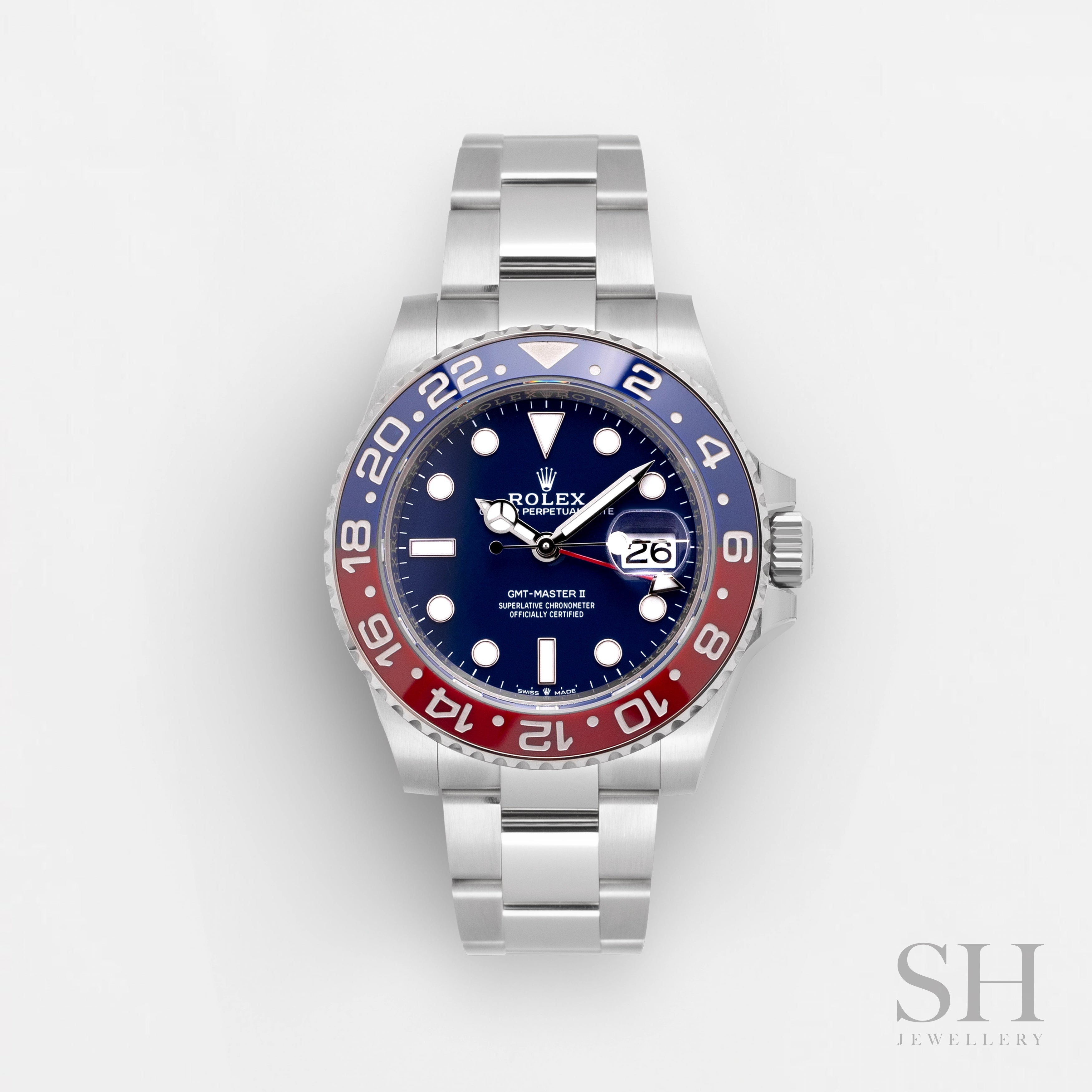 Rolex GMT-Master II 40mm 'Pepsi' WG Midnight Blue Dial Button Markers ...