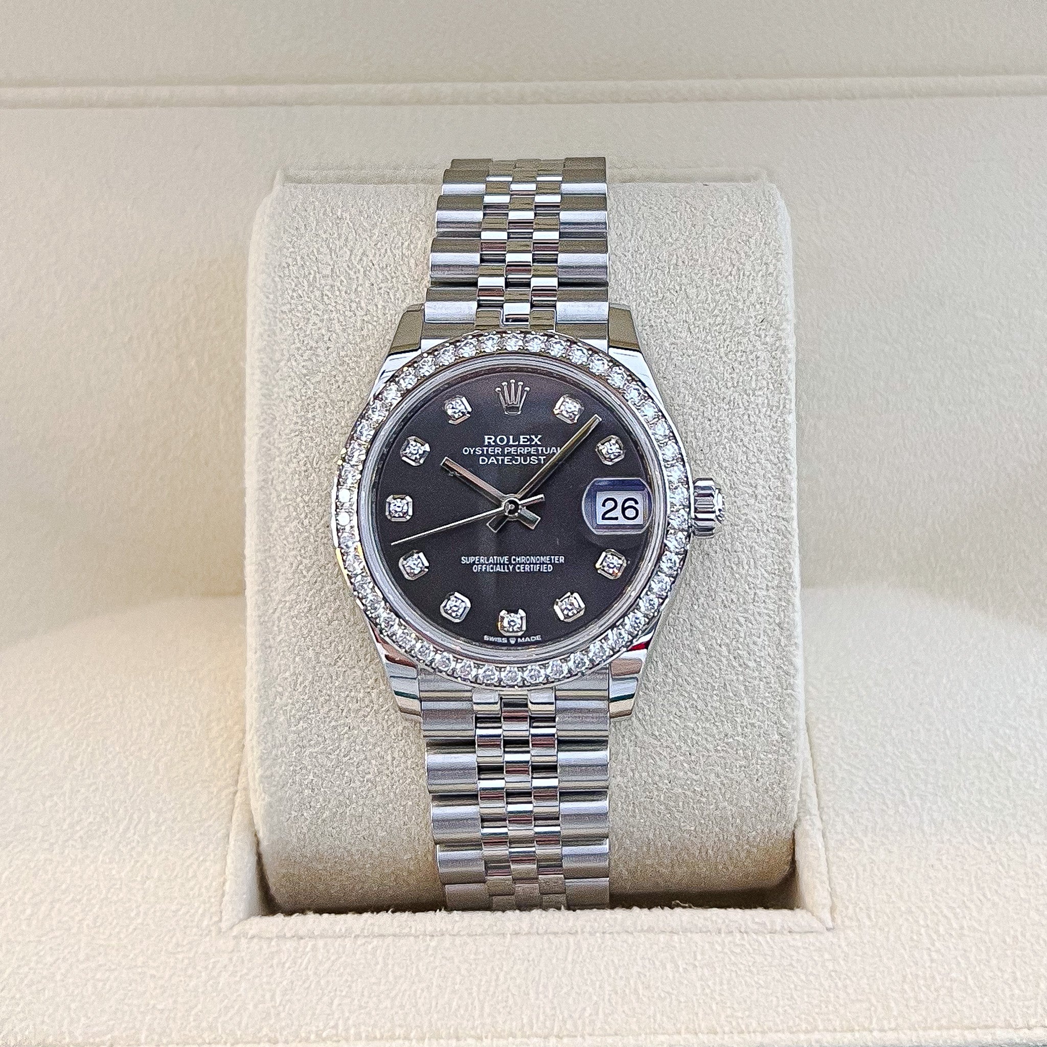 Rolex Datejust31 31mm Steel/WG Dark Grey Dial Diamond Markers 2024 – SH ...