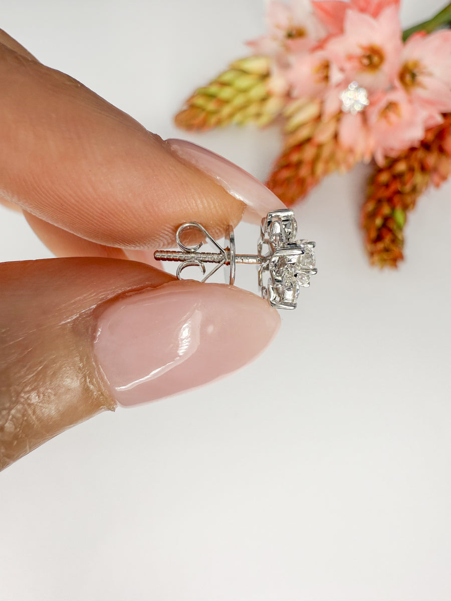 Star Shaped Diamond Earrings with 5-Point Design (0.30ct centre) - W02 ...