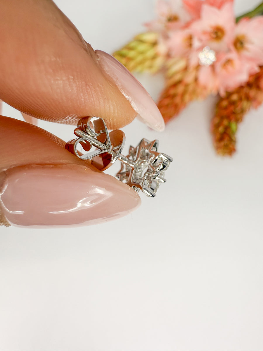 Star Shaped Diamond Earrings with 5-Point Design (0.30ct centre) - W02 ...