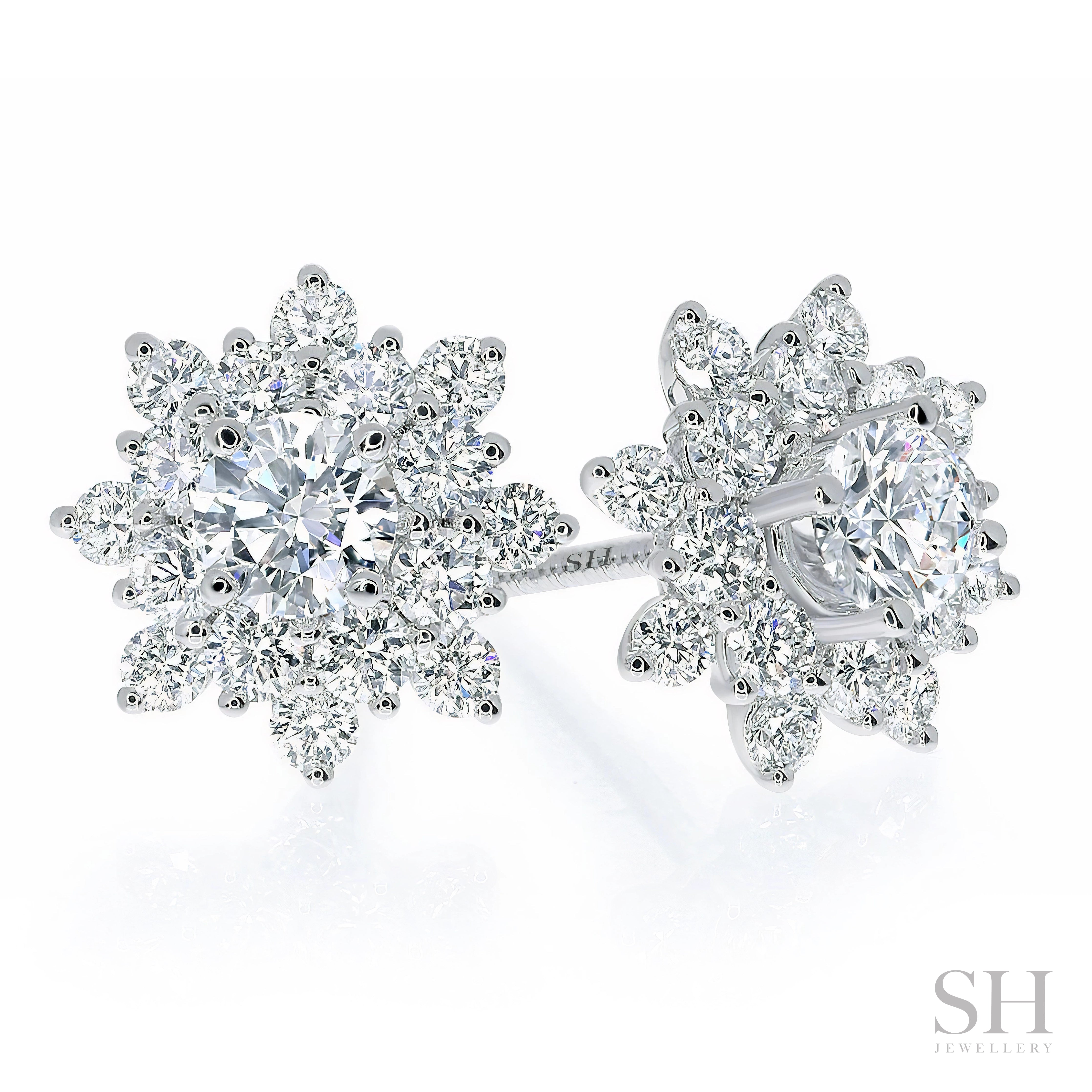 Classic Medium Snowflake Diamond Earrings (0.30ct centre) - W0291 – SH ...
