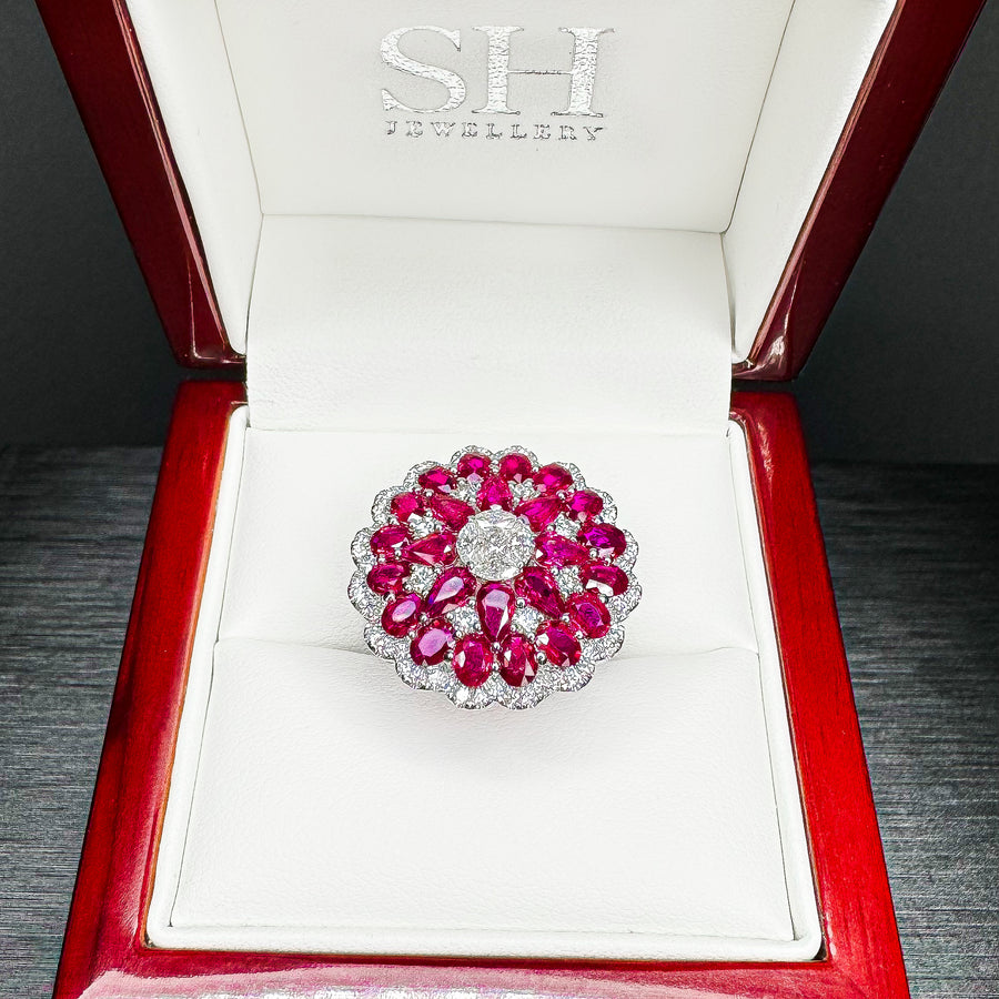 Ruby and Diamond Hemisphere Dress Ring - W1004 – SH Jewellery