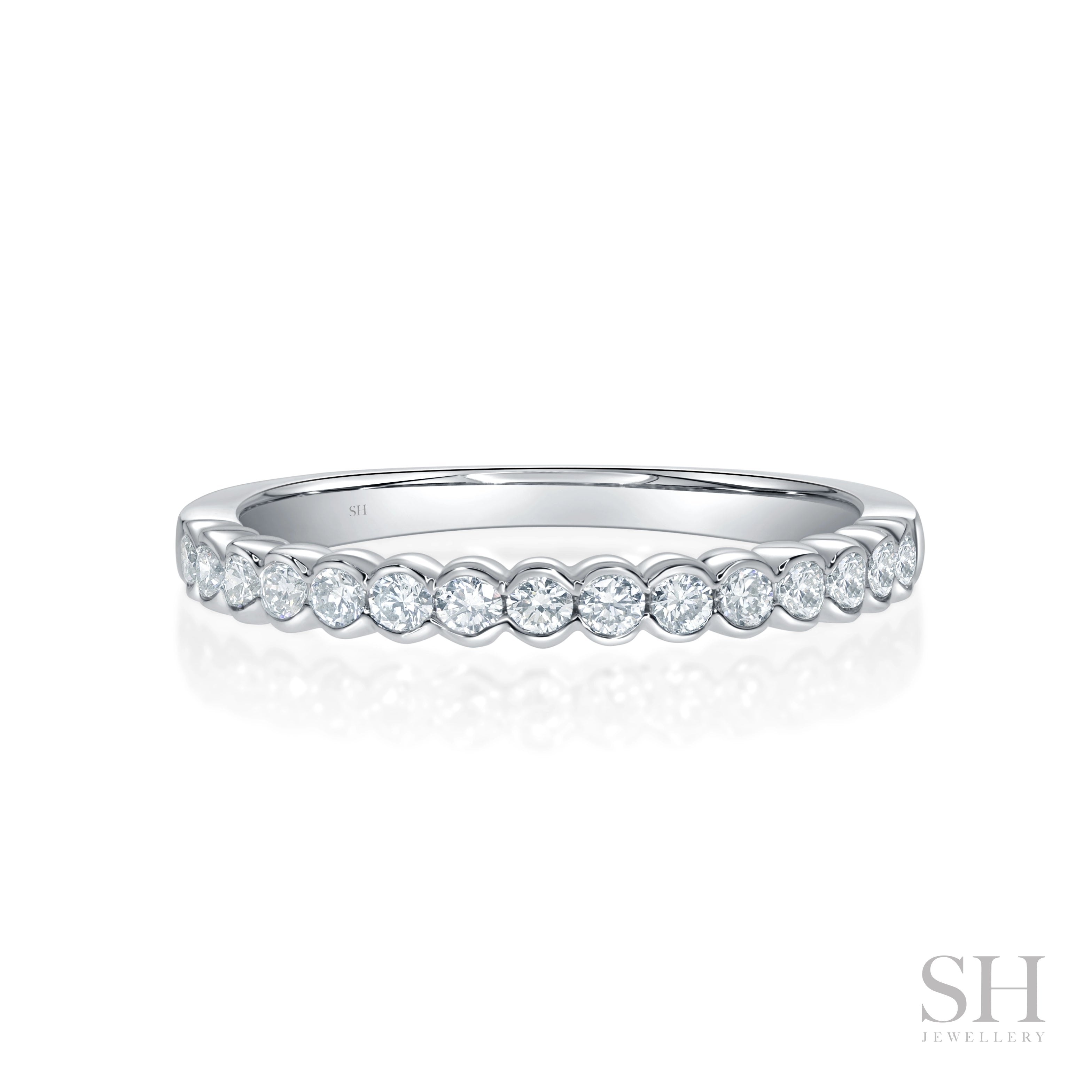 Half Bezel Diamond Band (2.3mm) - W1024 – SH Jewellery