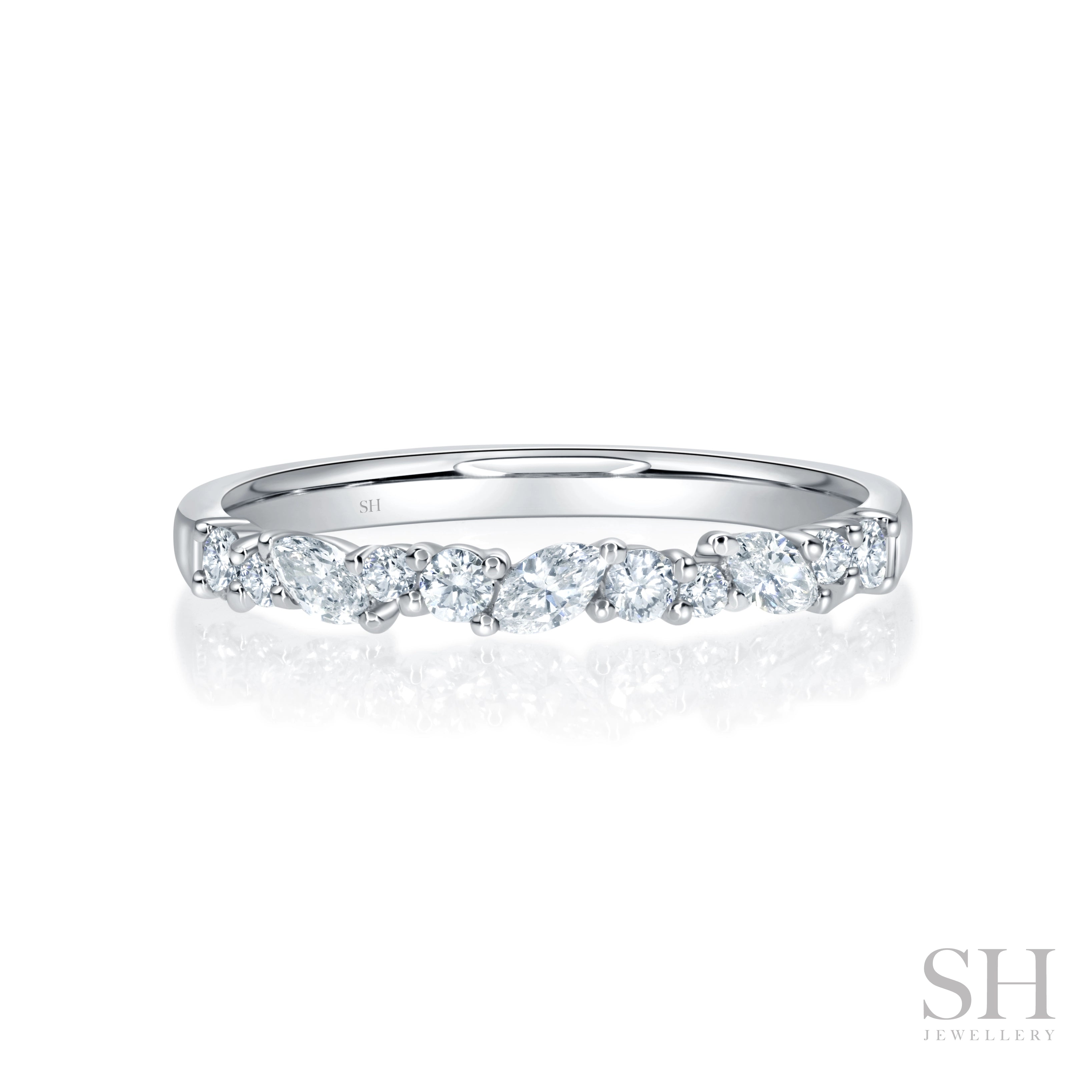 Marquise and Round Winding Diamond Band (2.2mm) - W1027 – SH Jewellery