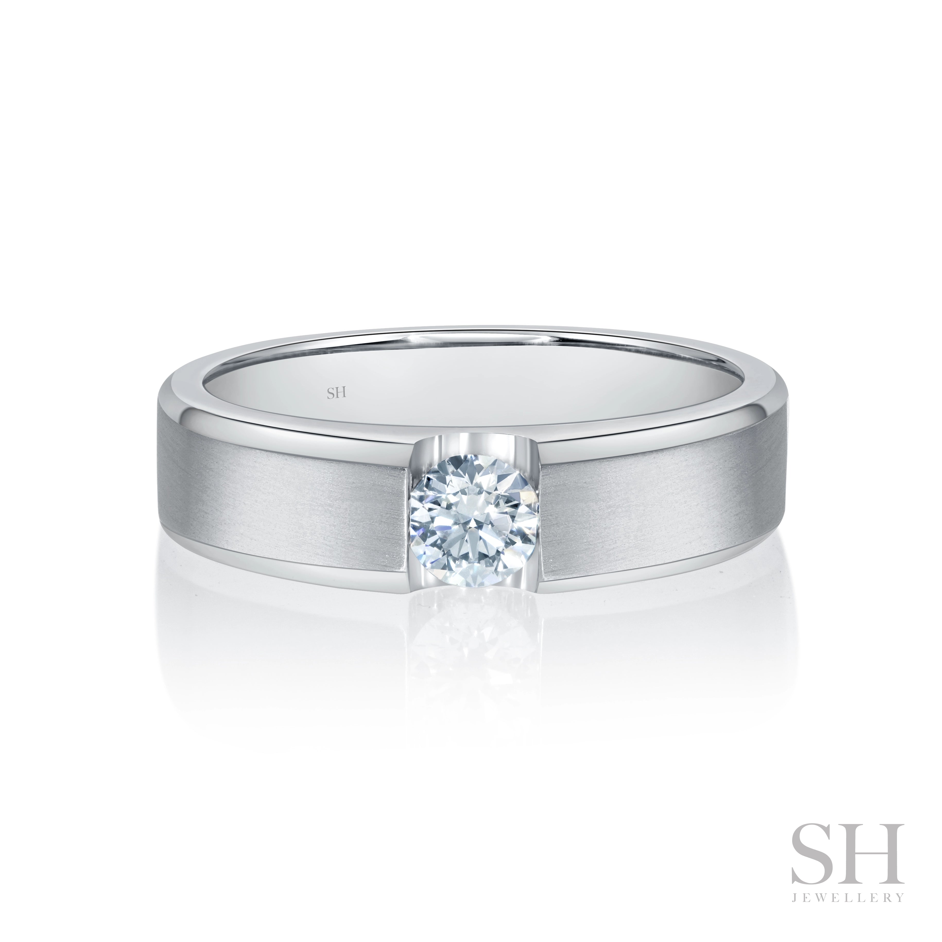 Gravity Wedding Ring with Bevelled Edges (5.3mm) - W1065 – SH Jewellery