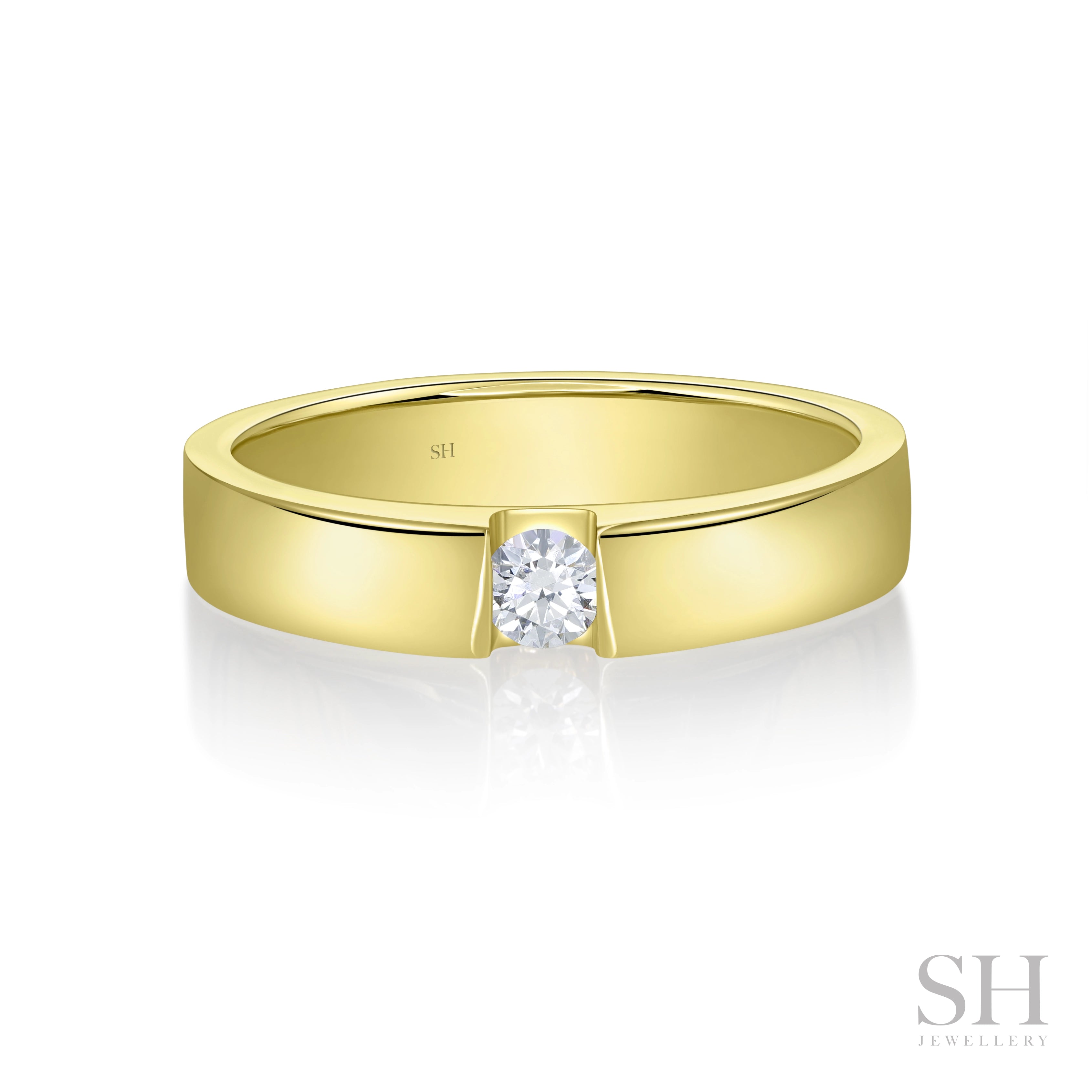Gravity Wedding Ring with Polished Finish (4.5mm) - W1175 – SH Jewellery
