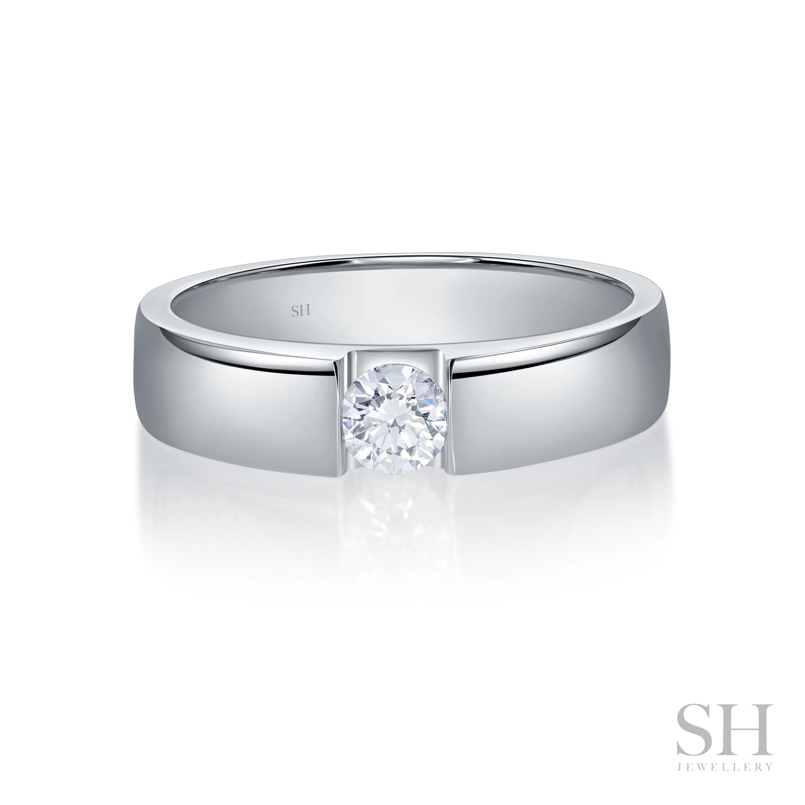 Gravity Wedding Ring with Polished Surface (5mm) – SH Jewellery