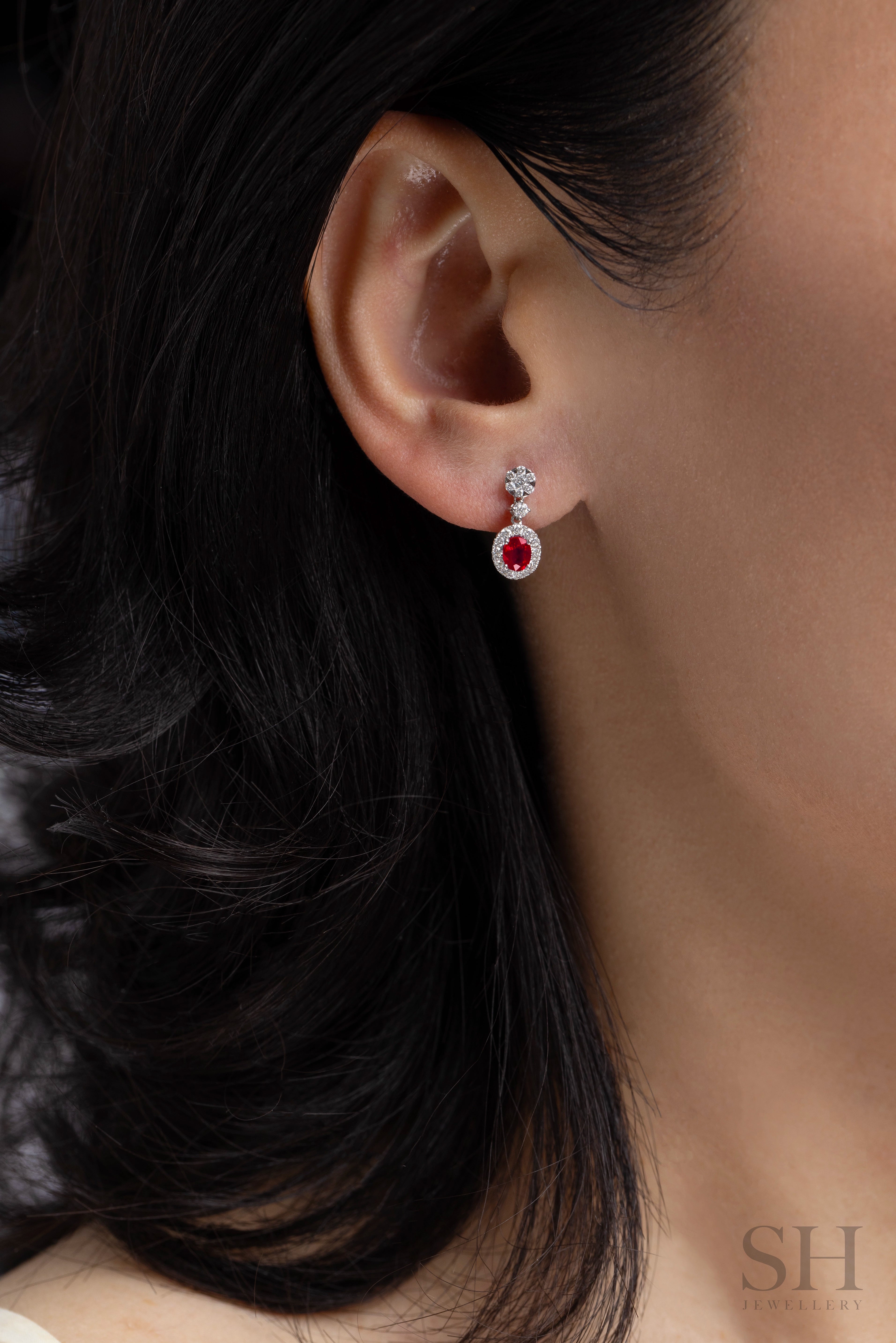 Classic Ruby Oval Drops - W1333 – SH Jewellery