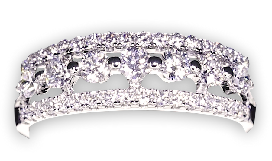 Exposed Prong-Set Centre Ribbon with Pavé-Set Trim – SH Jewellery