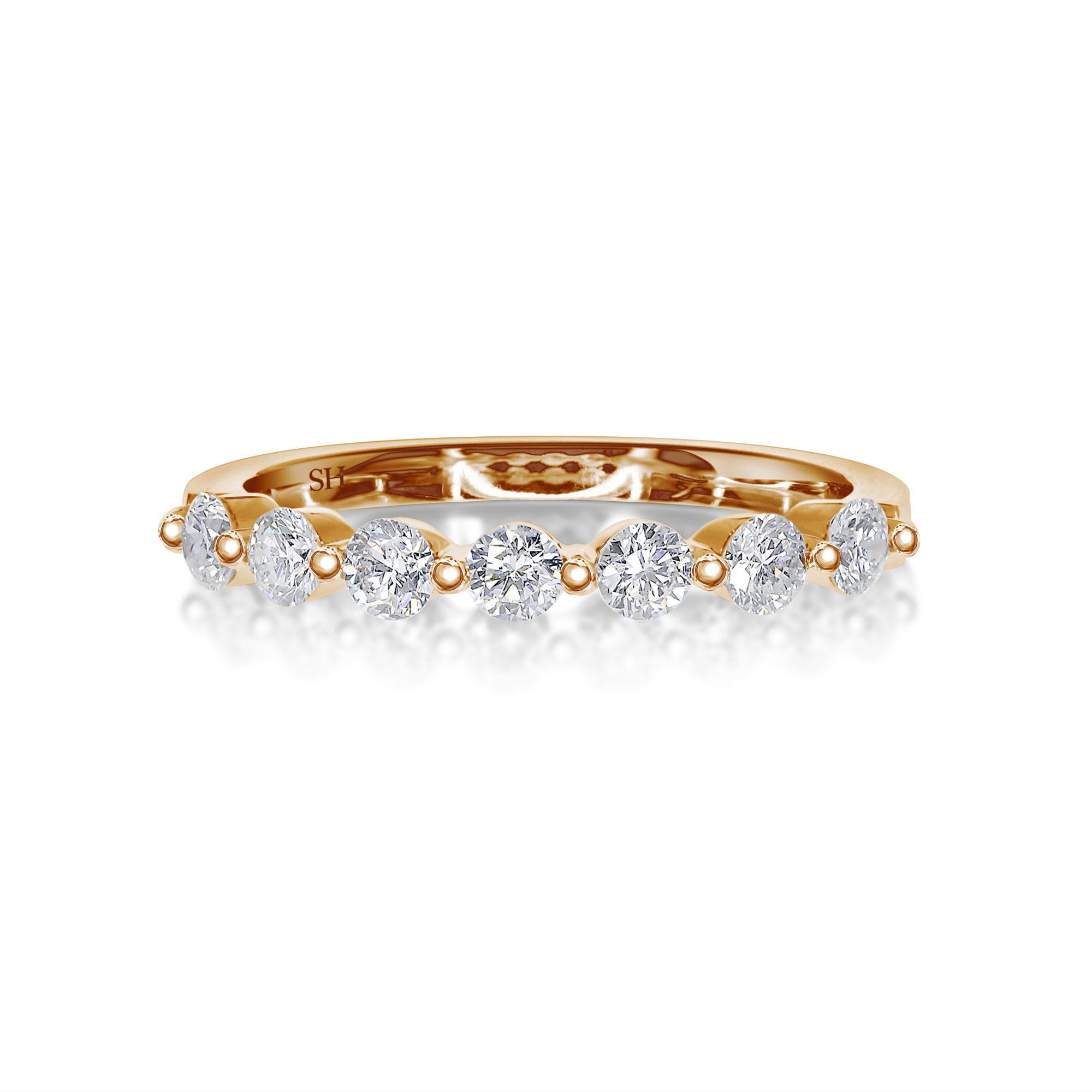 Women's Floating Diamond Wedding Band in 18kt Gold (2.6mm) | SH Jewellery