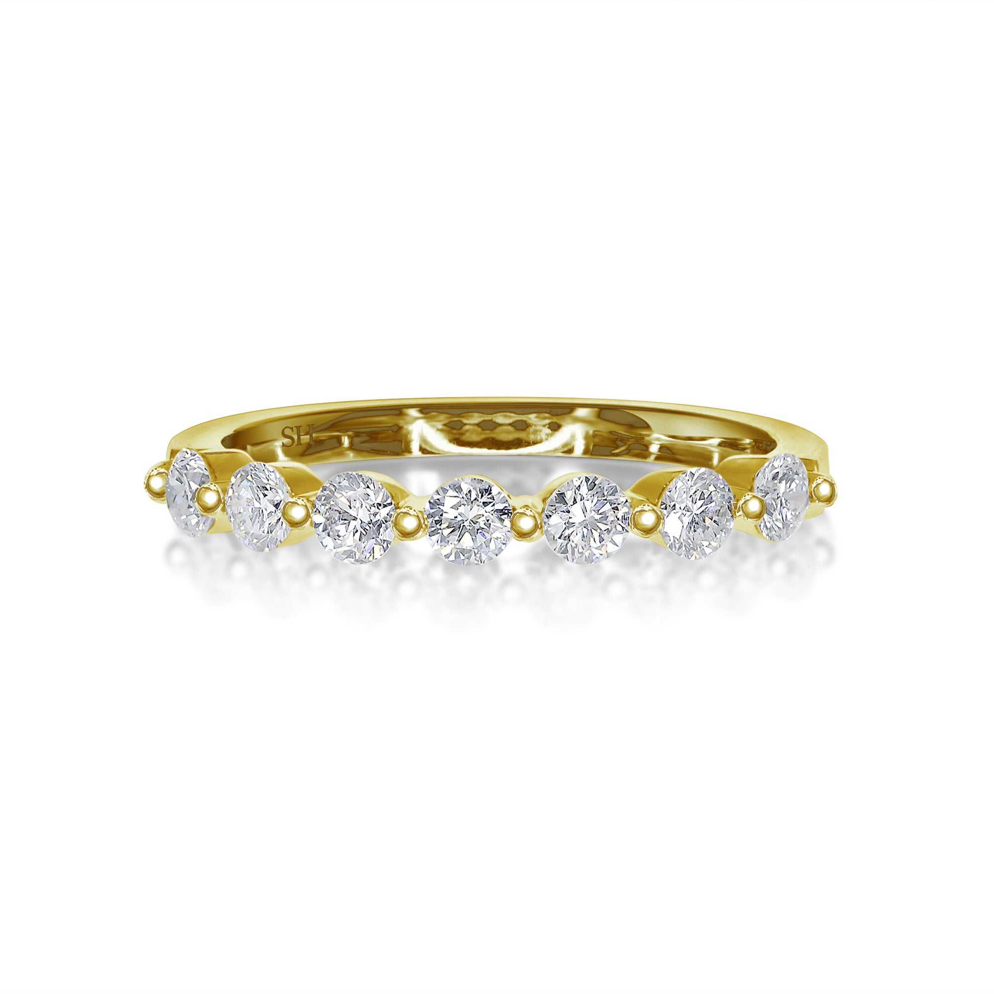 Women's Floating Diamond Wedding Band in 18kt Gold (2.6mm) | SH Jewellery