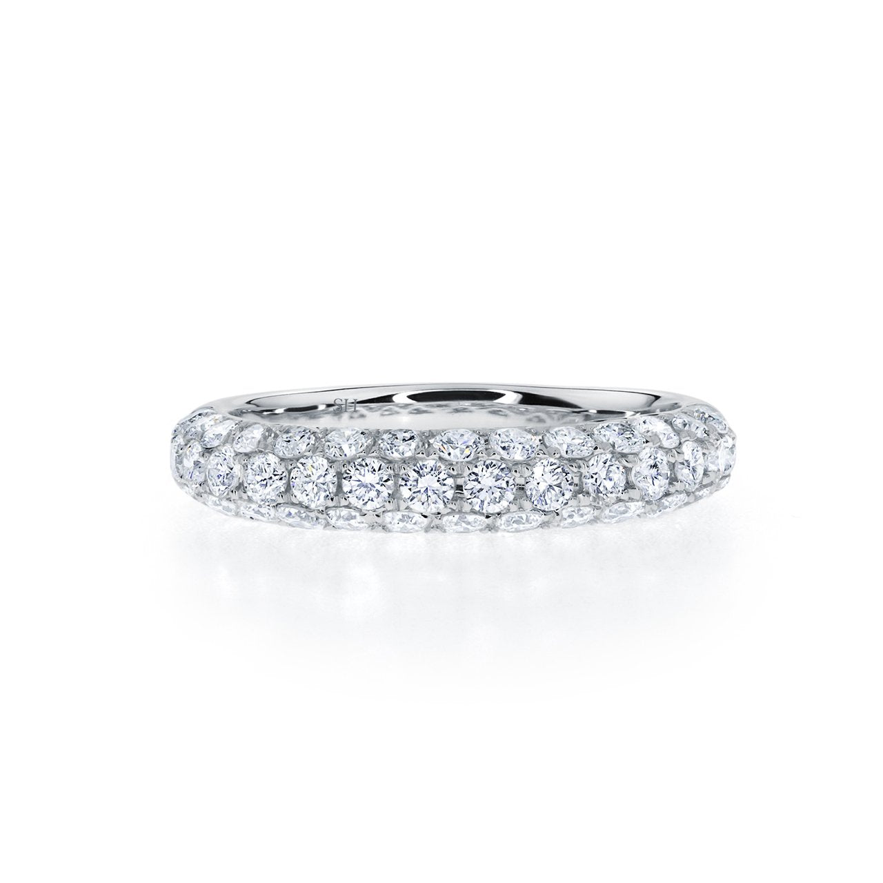 Medium 3-Row Pavé-Set Diamond Band – SH Jewellery